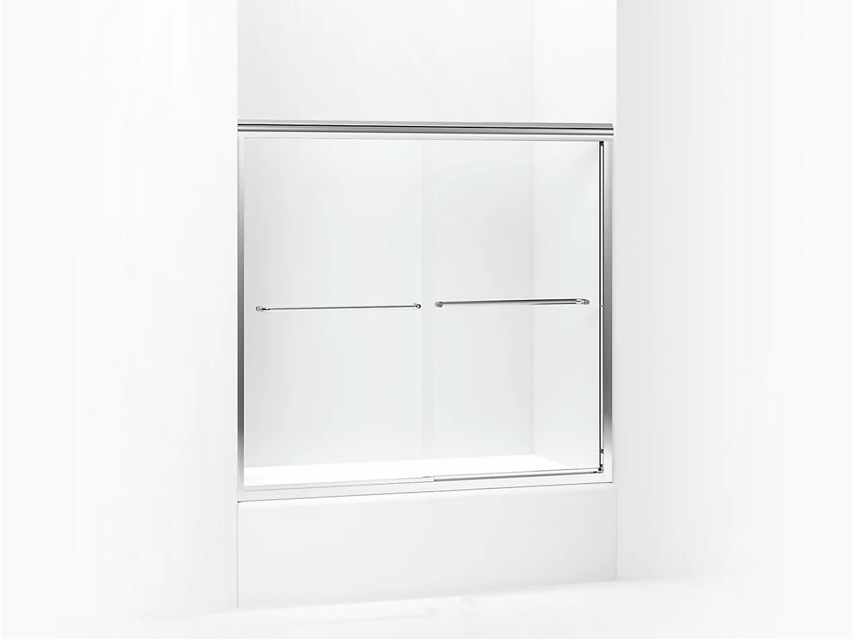 Sterling FINESSE™ Frameless sliding bath door (54.6" - 59.6" W x 55.2" – Omni Shower Doors